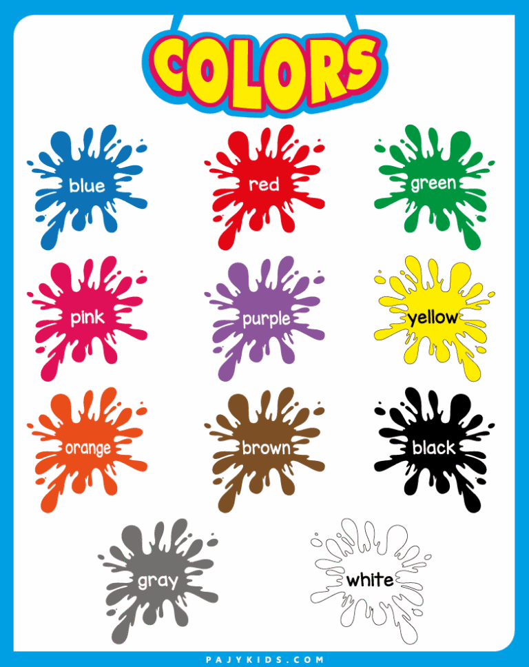 Engaging Colors Flashcards Printable for Preschool Learning