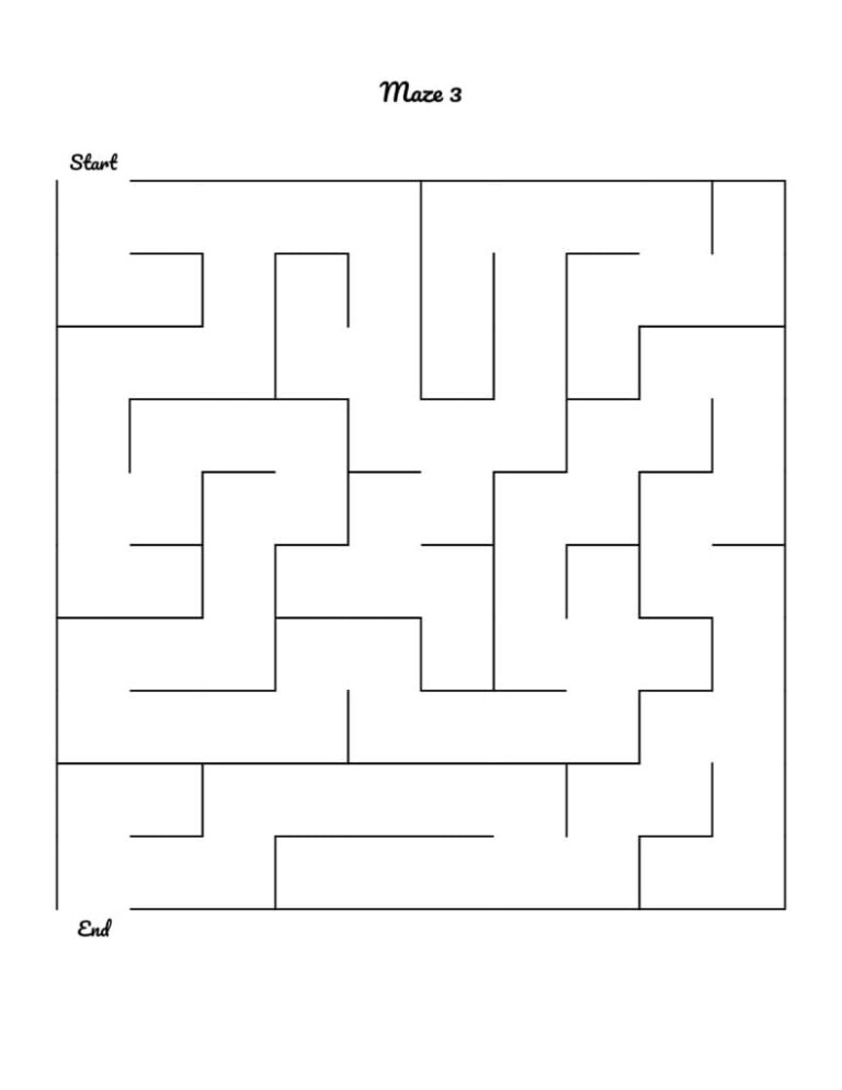 100 Maze Puzzle Worksheets to Sharpen Kids’ Minds