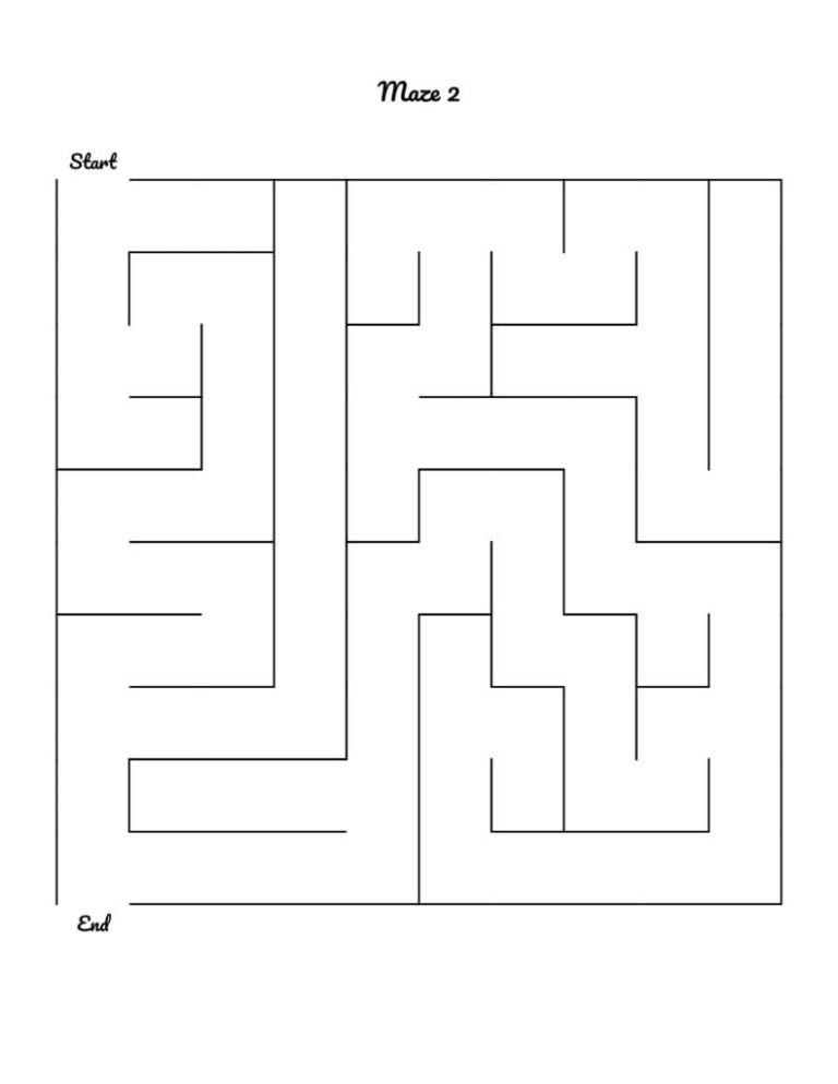 100 Maze Puzzle Worksheets to Sharpen Kids’ Minds
