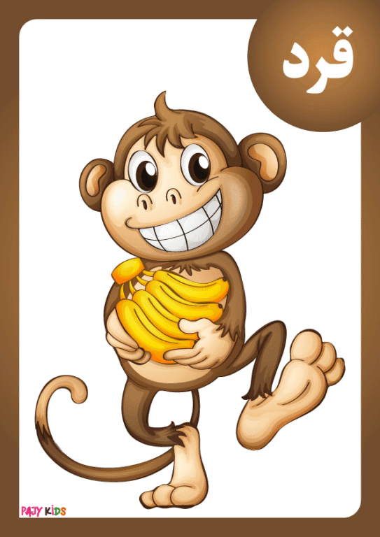 10 Jungle Animals Flashcards in Arabic for Preschoolers