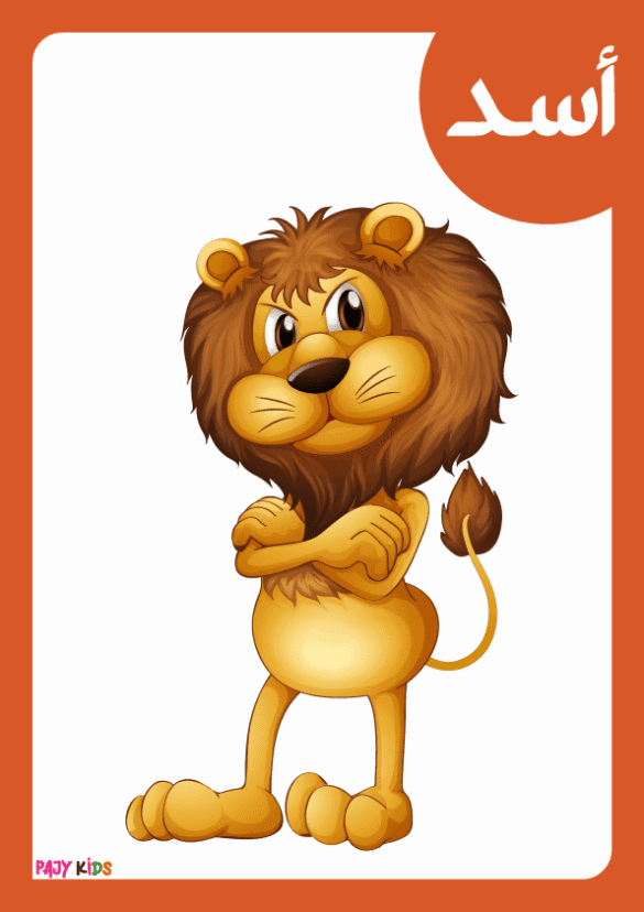 Forest Animals Flashcards in Arabic for Preschoolers