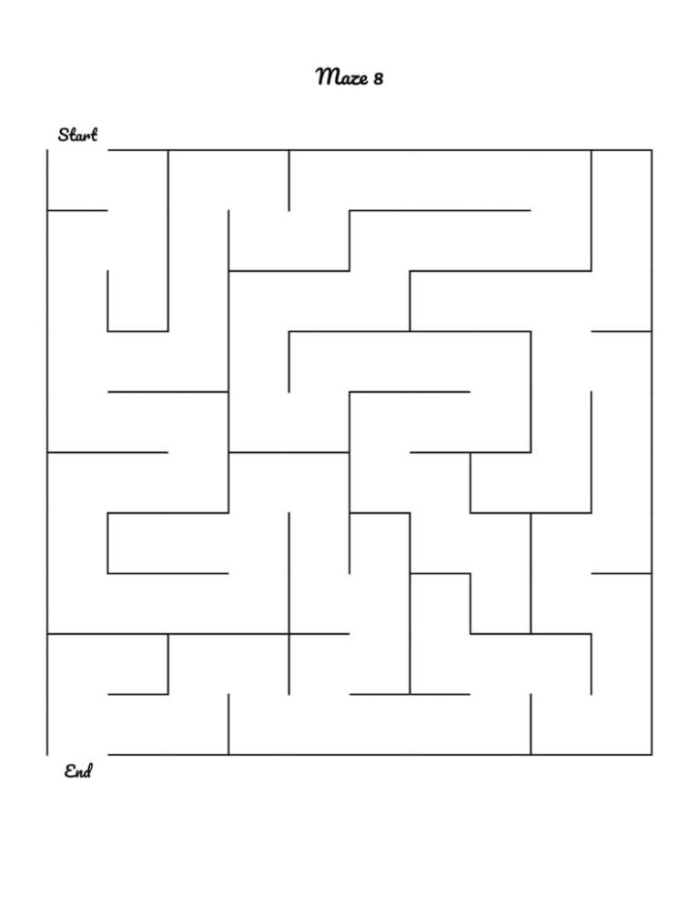100 Maze Puzzle Worksheets to Sharpen Kids’ Minds