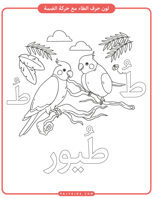 Arabic Alphabet Taa Worksheets with Short Vowels