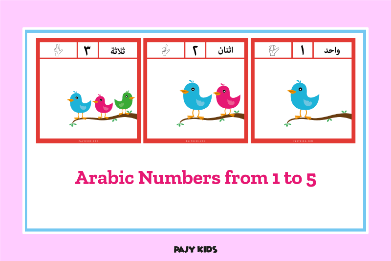 Learn Arabic Numbers from 1 to 5 with Fun Flashcards