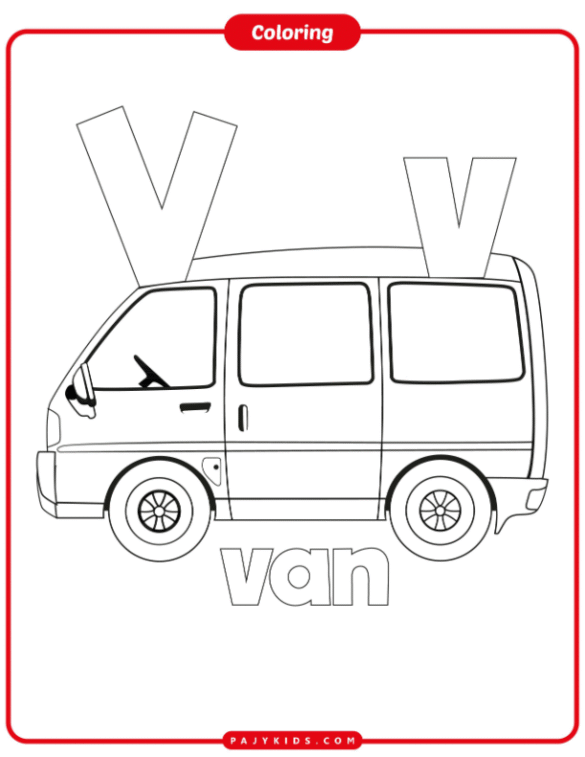 V is for Van: Printable Worksheets for Early Learners