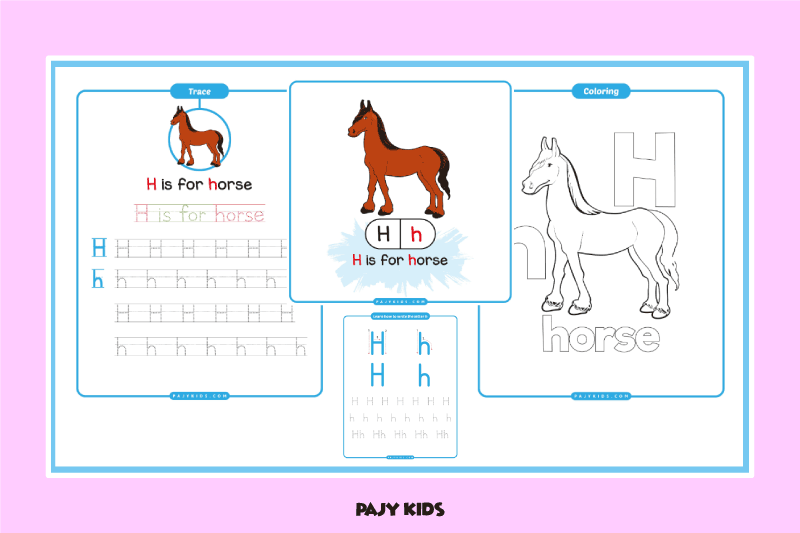 H is for Horse Worksheets: Early Writing Practice