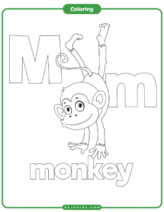 M is for monkey for Preschool: Printable Practice Pages
