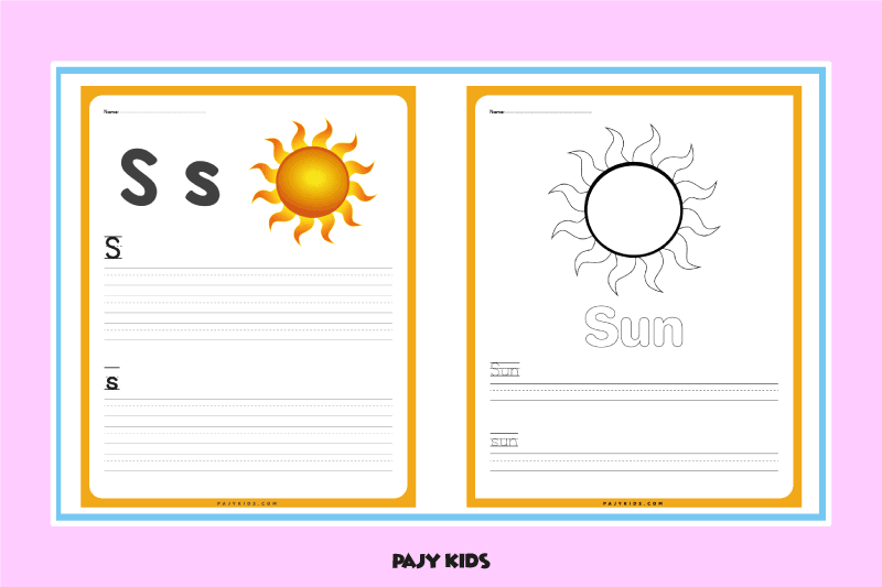 Printable Letter s Worksheet with Capital and Small Letters