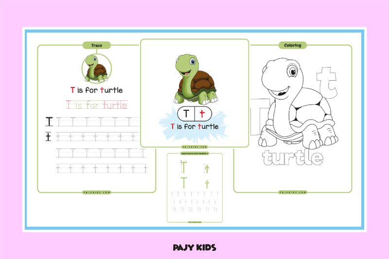 T is for turtle Focus: Printable Worksheets for Preschool