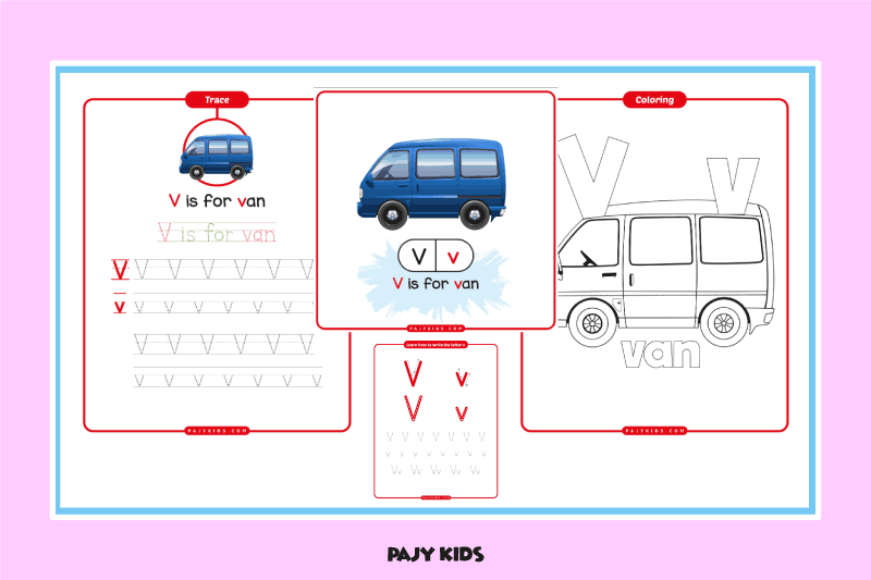 V is for Van: Printable Worksheets for Early Learners