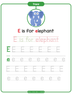 E is for Elephant: Writing Practice Activities