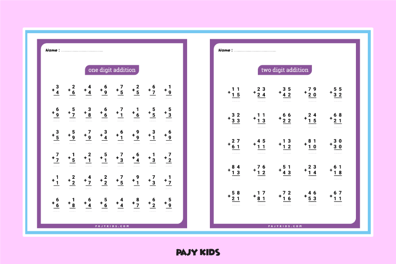 Addition Exercises for Kindergarten Beginners
