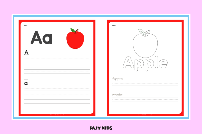 Fun letter a worksheet with writing and coloring activities