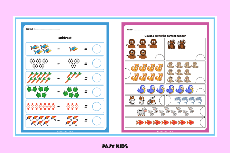 Kindergarten Addition and subtraction worksheets Easy Math