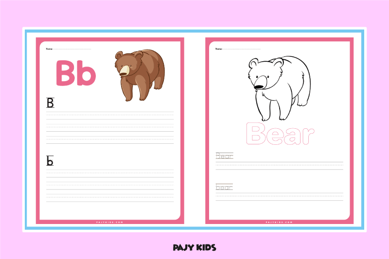 Letter b worksheet for kindergarten capital and small letter activities