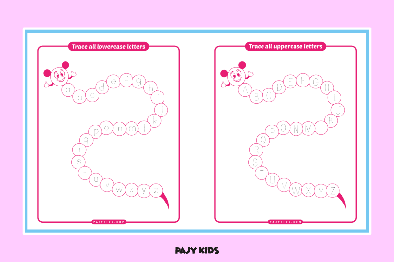 Letter tracing worksheets for kindergarten to learn capital and small ...