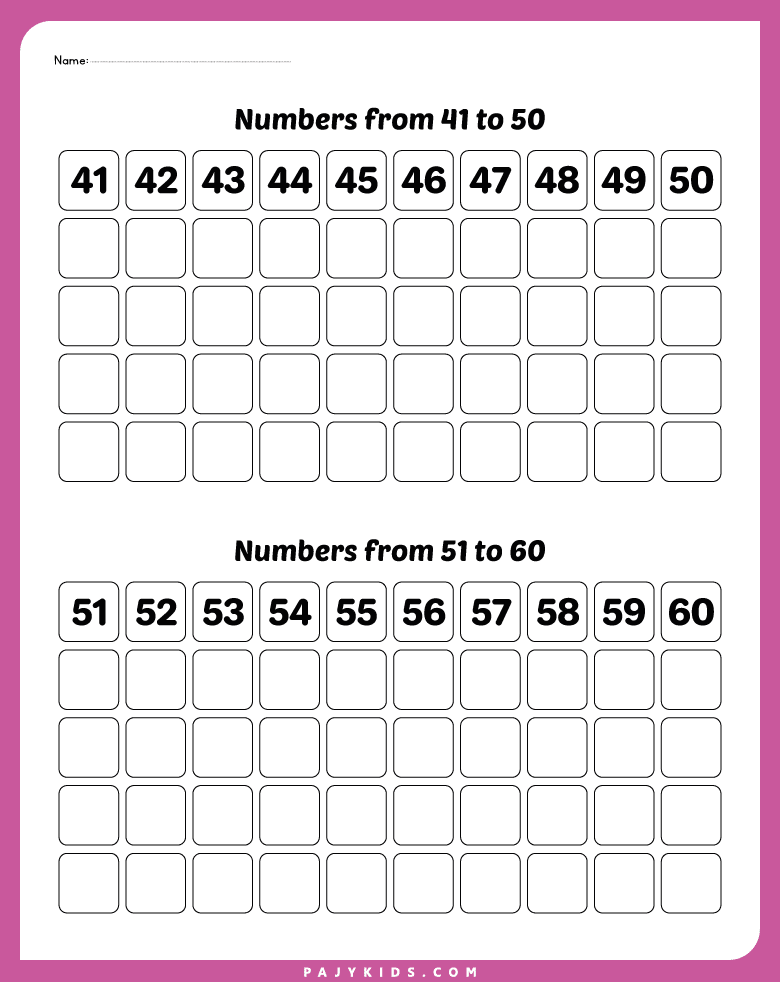 Number practice kindergarten Easy English Numbers 1–100