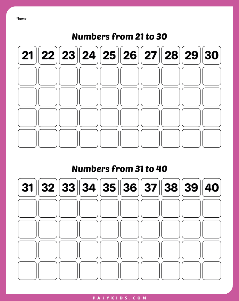 Number practice kindergarten Easy English Numbers 1–100