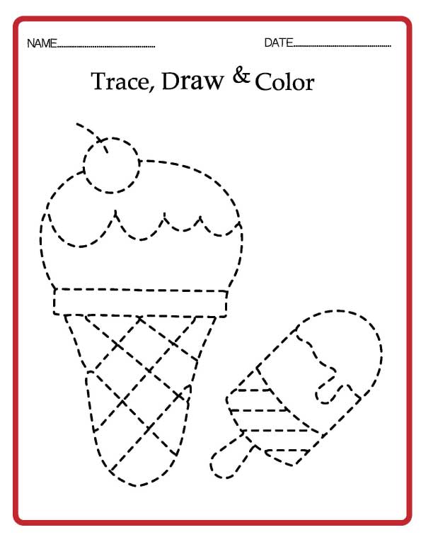 Printable Summer Tracing Worksheets: Trace, Color, and Learn