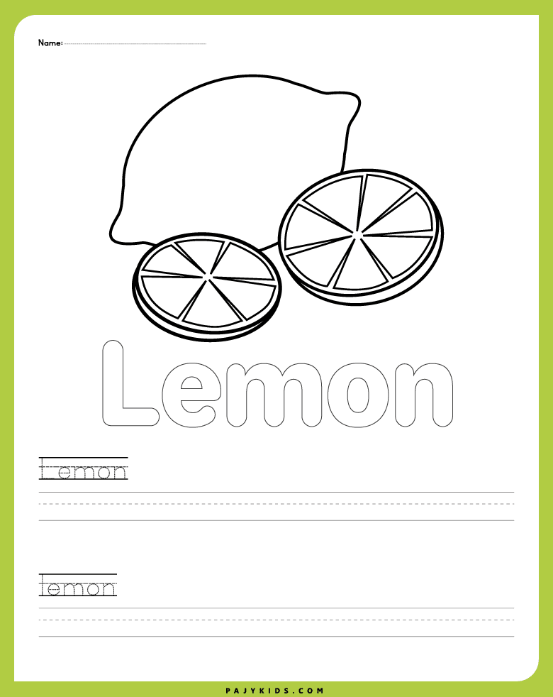 Fun letter l worksheet with flashcard and writing practice