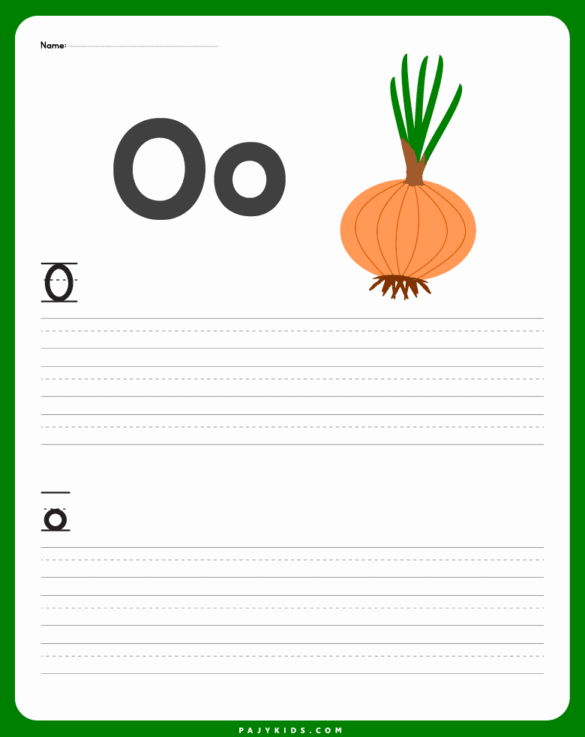 Letter o Worksheet Printable for Capital and Lowercase Writing