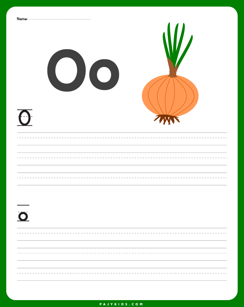 Letter o Worksheet Printable for Capital and Lowercase Writing