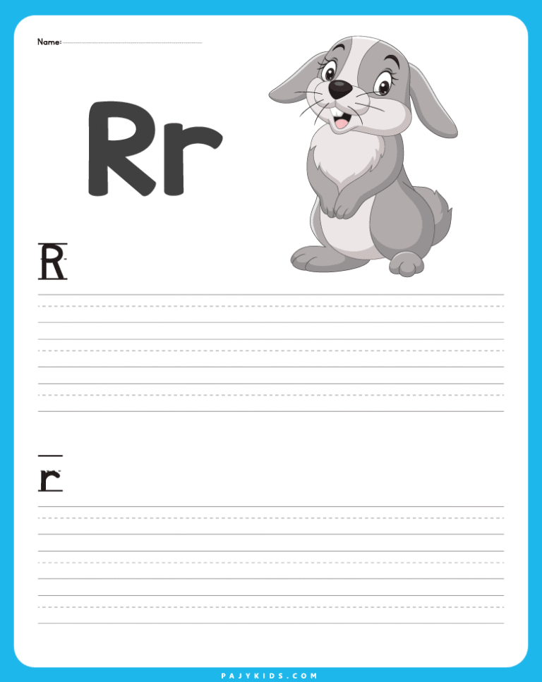 Letter r Worksheet for Kids: Tracing and Coloring Fun