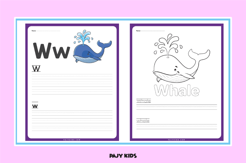 Complete Letter W Worksheet Set for Kindergarten Classrooms