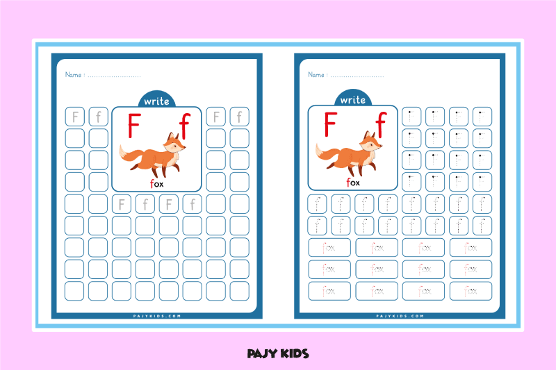 Tracing Letter F Worksheets for Kindergarten