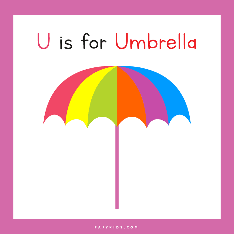 Letter U Worksheet for Kindergarten: U Is for Umbrella