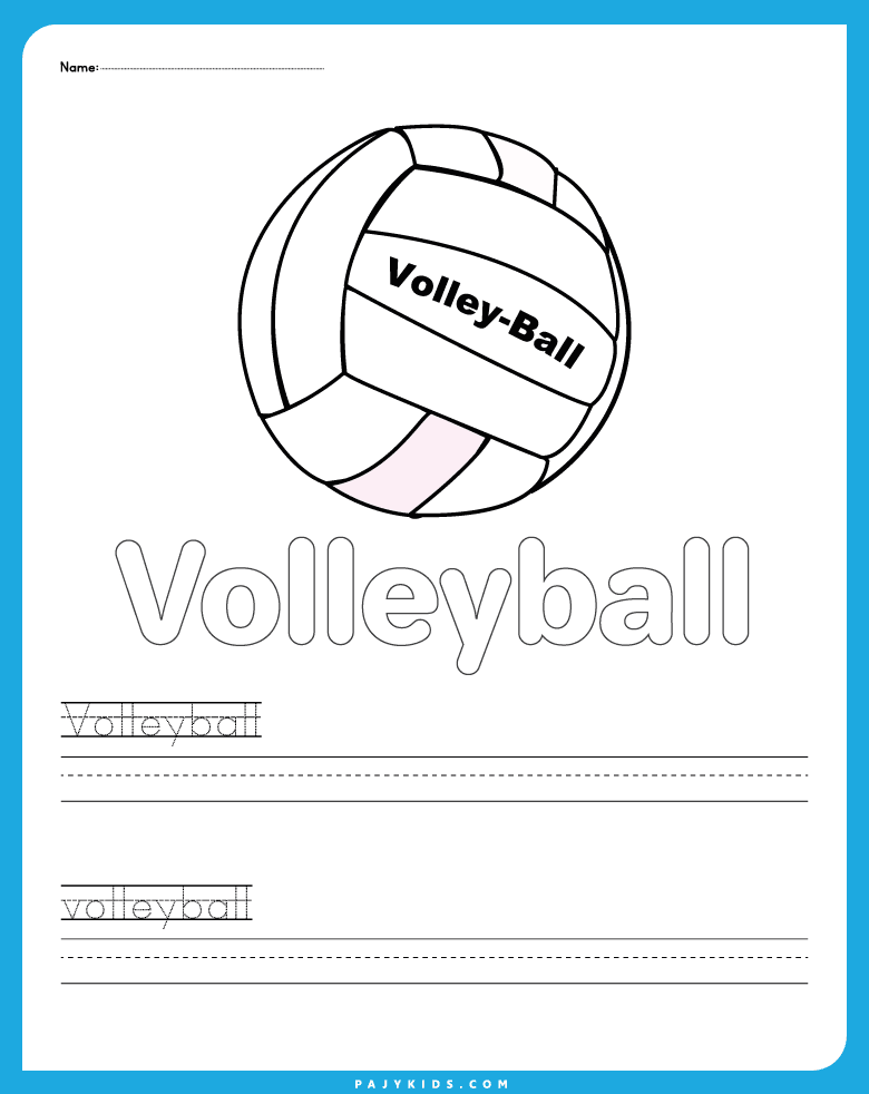 Letter V Worksheet for Kindergarten: V Is for Volleyball