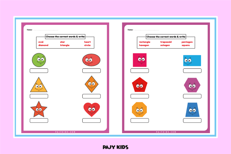 Learn Shapes Worksheets for Kindergarten Learning