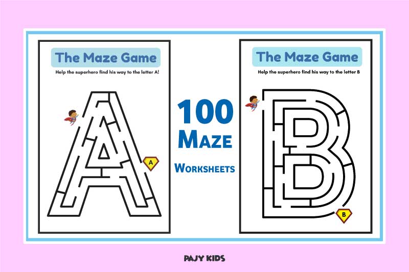 Alphabet Maze Worksheets for Kids: Fun Letter Learning Activities
